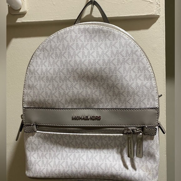 MICHAEL Michael Kors | Bags | Michael Kors Silver And White Backpack ...